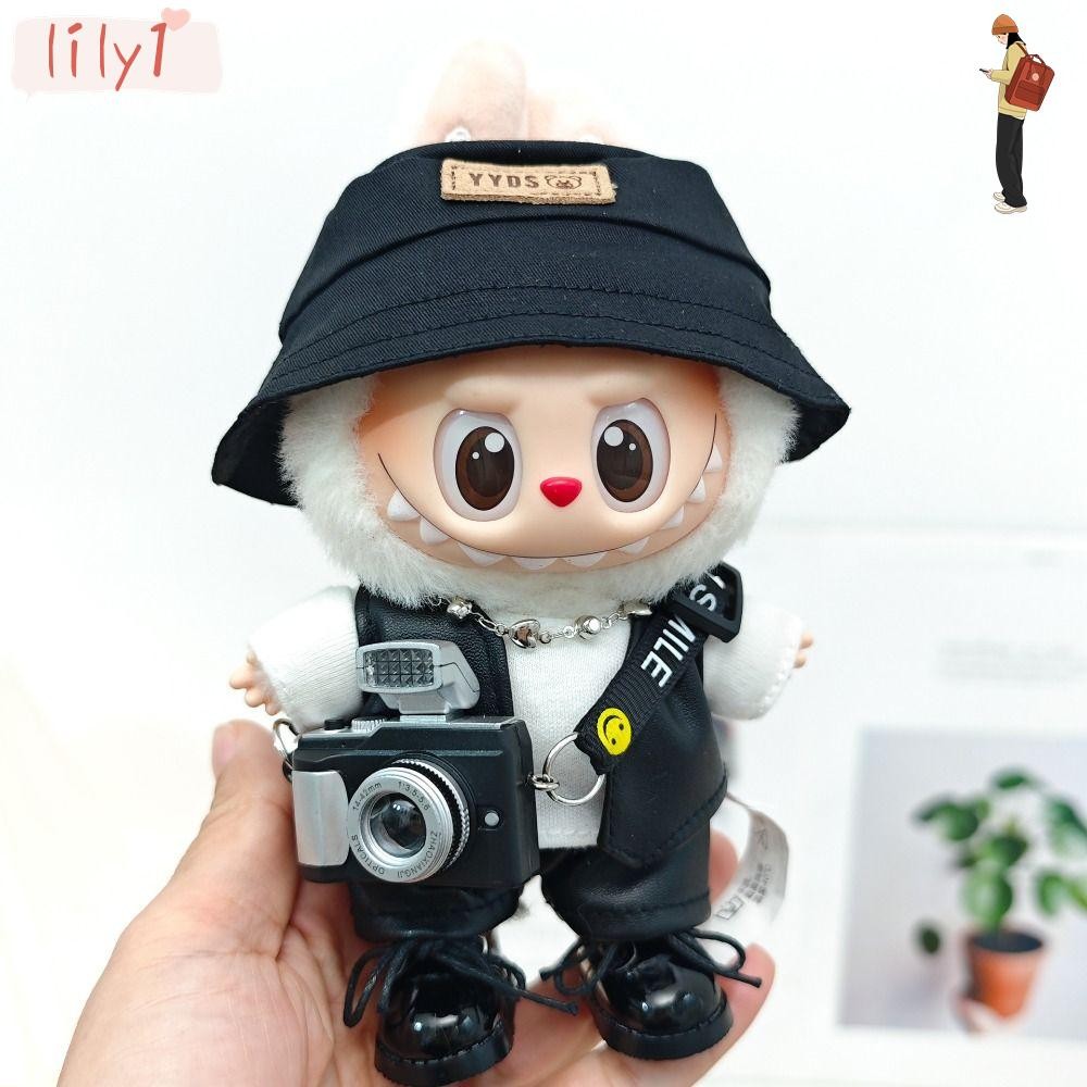LILY Labubu Doll Clothes, Black POP MART Labubu Leather Jacket, Cartoon ...