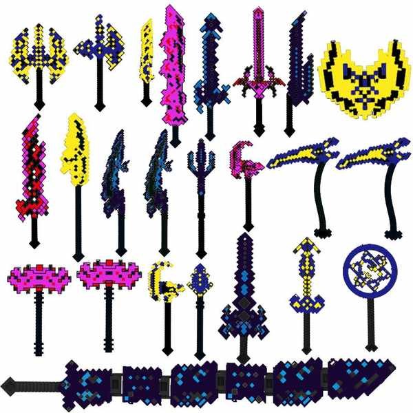 Minecraft Full Set Minifigure Weapon Pack Annoying Villager Diamond ...