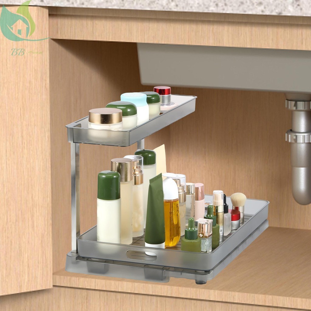 Under Sink Organizer 2 Tier Sliding Shelf Organizer Pull-Out Under Sink ...