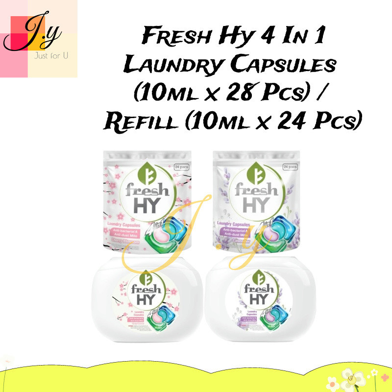Fresh Hy 4 In 1 Laundry Capsules (10ml x 28 Pcs) / Refill (10ml x 24 ...