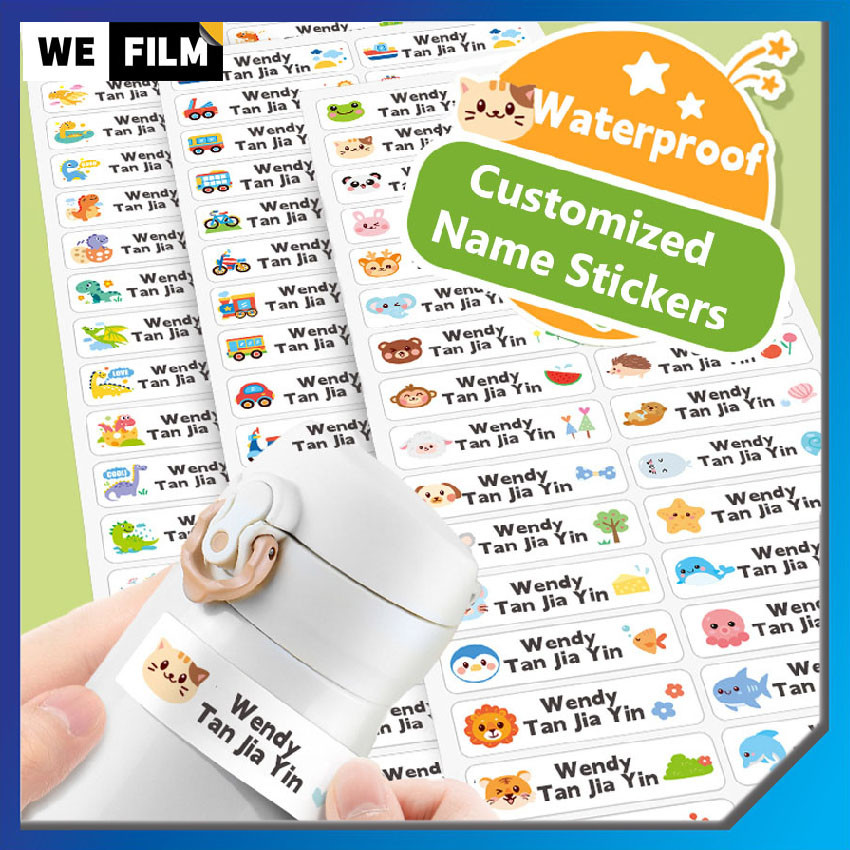 Customize Name Tag Stickers Waterproof Stickers Personalized Cute ...