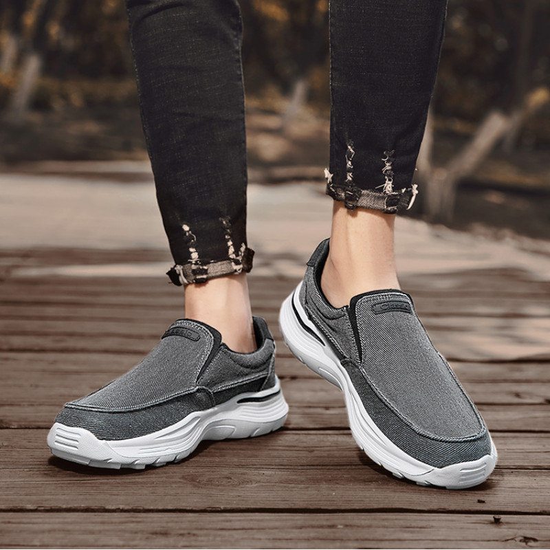 canles deklan Men's Canvas Shoes Plus Size, Casual Slip-On Thick-Soled ...