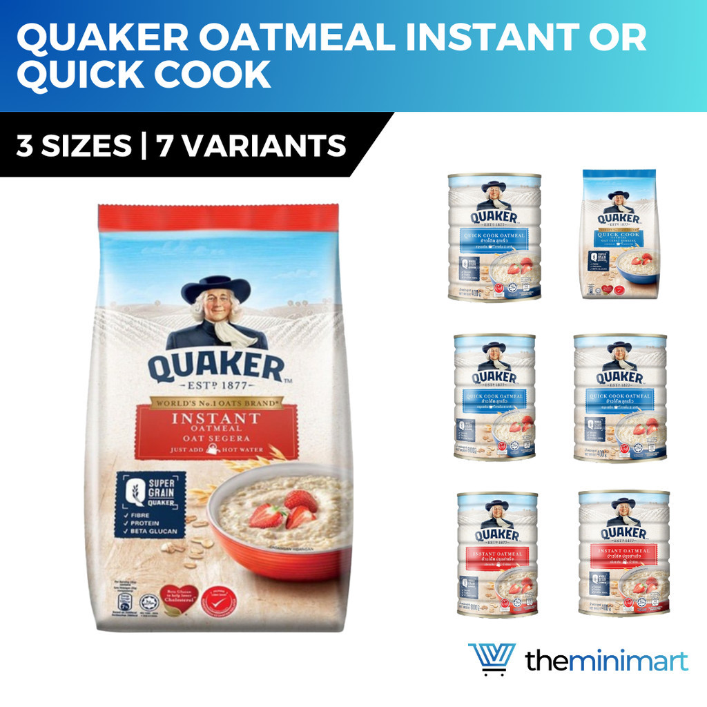 Quaker Oatmeal Instant - 1000g/800g/400g, Quick Cook, Nutritious Whole ...