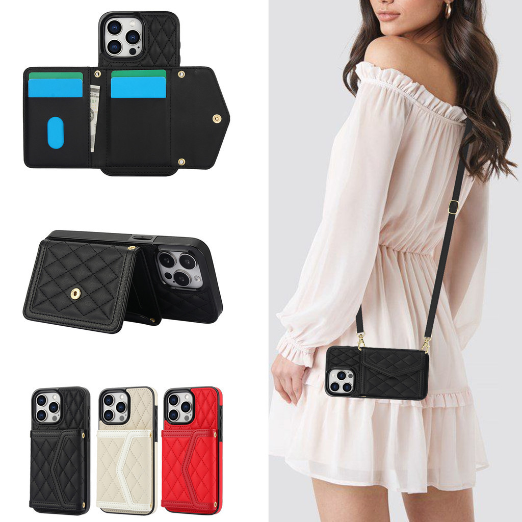 Card Case For iPhone14 pro max With Crossbody Strap Lanyard Phone Case ...
