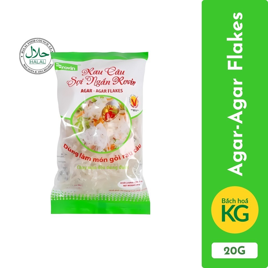 Rovin Agar - Agar Flakes Jelly 20g - Rau Câu Sợi Ngắn Agar Rovin 20g ...