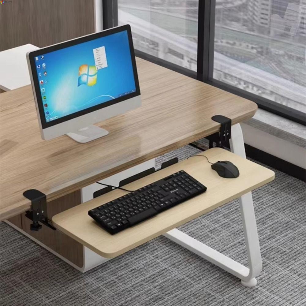 LEOTA Slide Keyboard Stand, Adjustable Height C Clamp Mount Under Desk ...