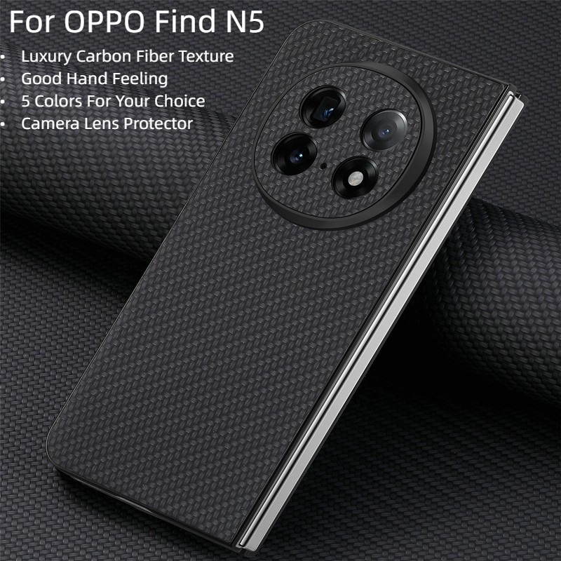 Luxury Carbon Fiber Texture PC Hard Flip Case For OPPO Find N5 N 5 ...