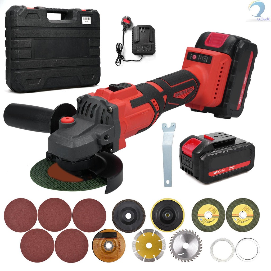 Cordless Angle Grinder 21V 9000RPM Brushles Grinders Tools with 4.0Ah ...