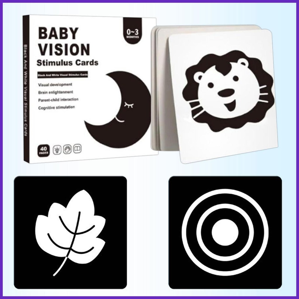 Baby Visual Stimulation Cards Toddler Learning Cards High Contrast ...