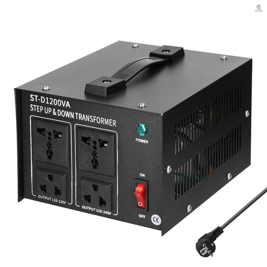 Step Up&Down Transformer Compact Size Voltage Converter 1200VA Portable ...