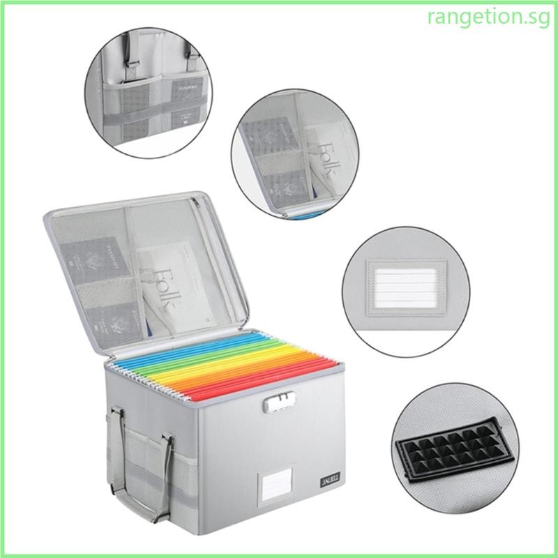 RAN Fireproof Document Box with Handle Foldable Portable Filing Box ...