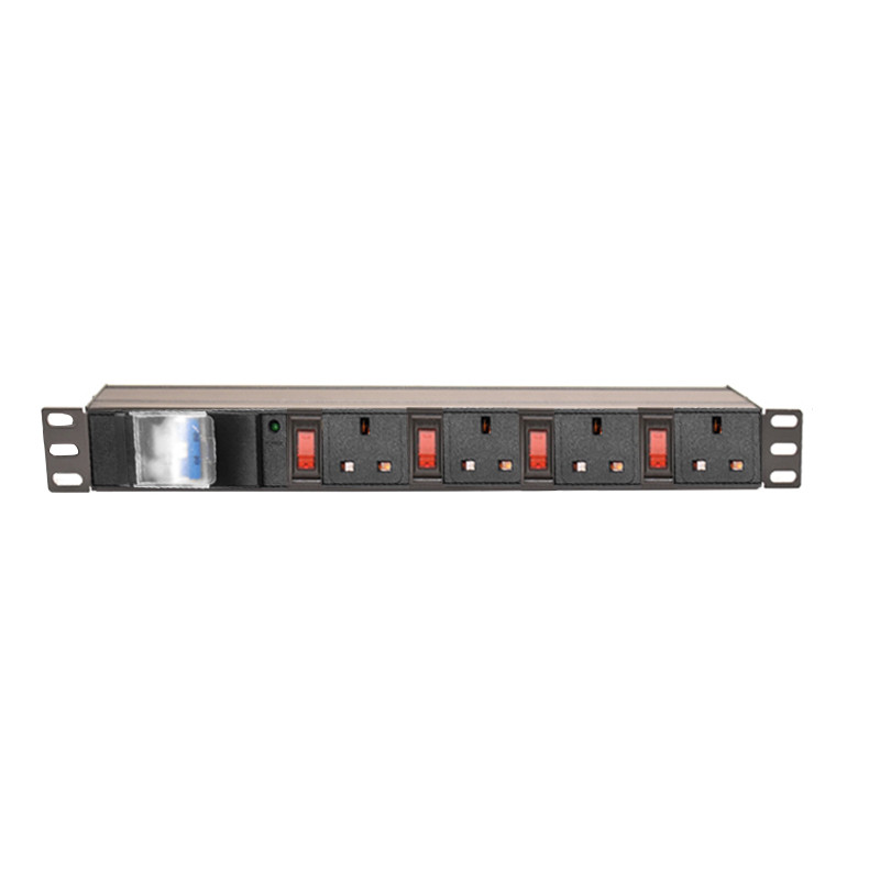 19inch Server Rack PDU power strip power distribution unit, 4 Socket UK extension socket,16A ...