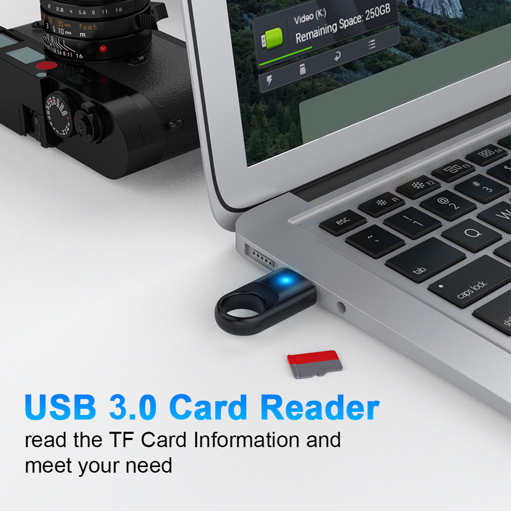 2PCS Mini Memory Card Reader Adapter Portable USB3.0 High Speed TF Card ...