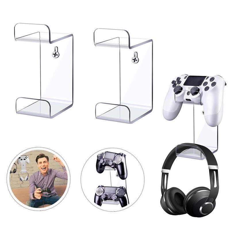 Acrylic Headphone Hanger Holder Wall Mount Headset Stand Display ...