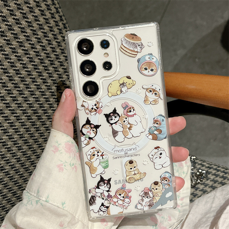 Samsung S24 Ultra Case S23 Ultra Sanrio Mofusand Magnetic Acrylic Clear ...