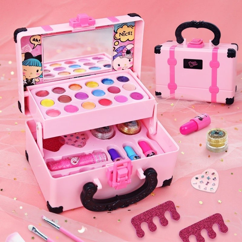 32PCS Make Up Kids Girls Real Makeup Kit Washable Non-toxic Makeup Toy ...