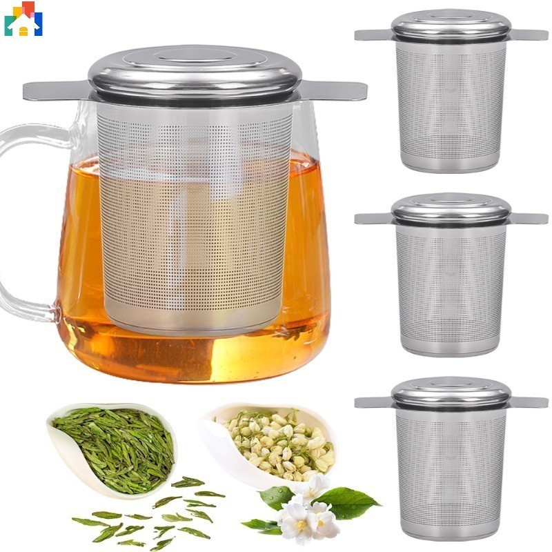 Tea Infuser Fine Mesh Coffee Filter with Lid Multi-style Handle ...