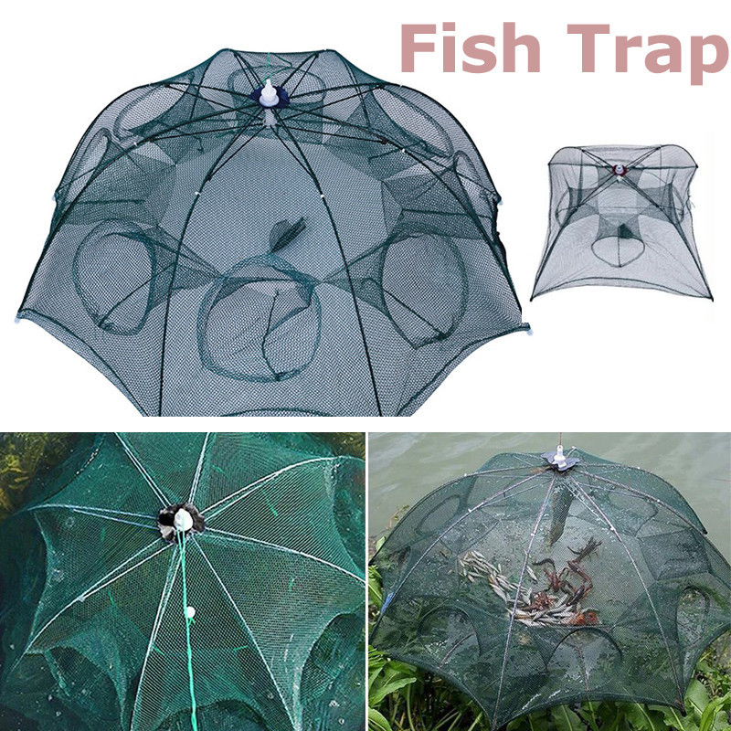 Portable Fish Trap Net Fish Shrimp Crab Trap Automatic Foldable Catch ...