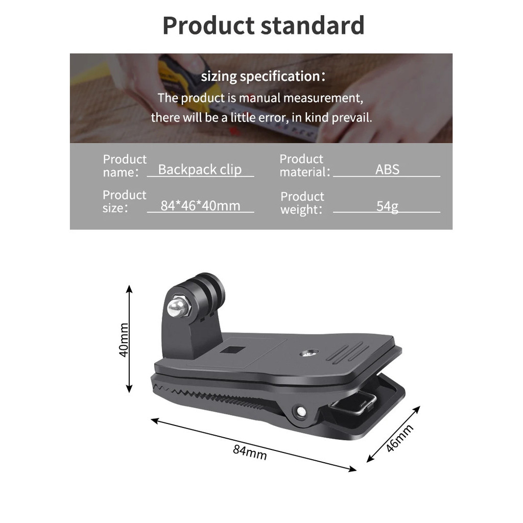 For Insta360 X4 X3 / X2 Accessories 360 Degree Rotary Backpack Clip ...