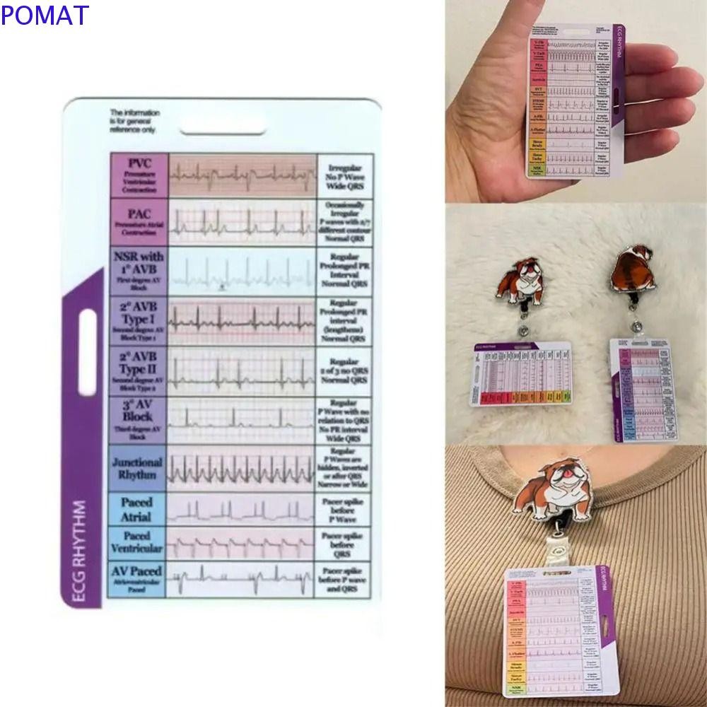 POMAT Ecg/ekg Rhythm Pocket Card, Precision Measurement Plastic Ecg ...