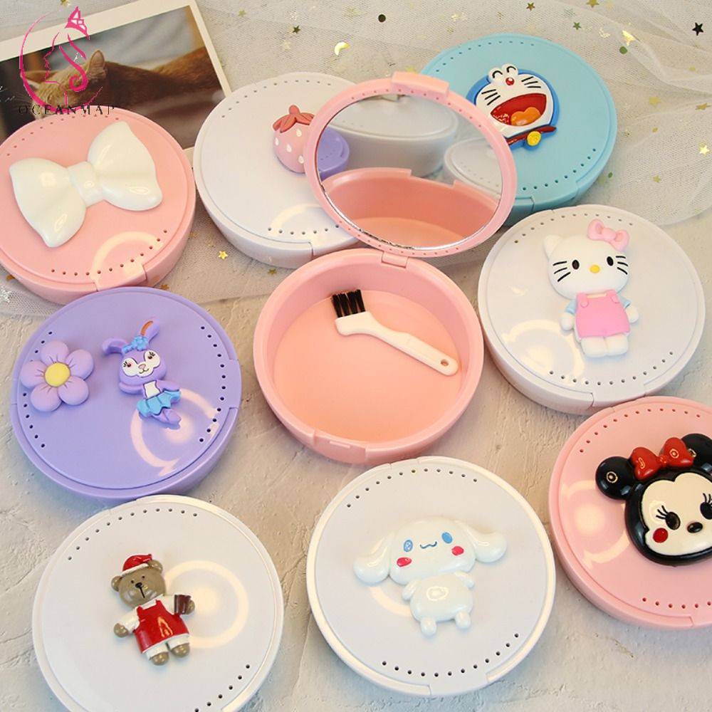 OCEANMAP Cartoon Denture Storage Box, My Melody Sealed Invisible Braces ...