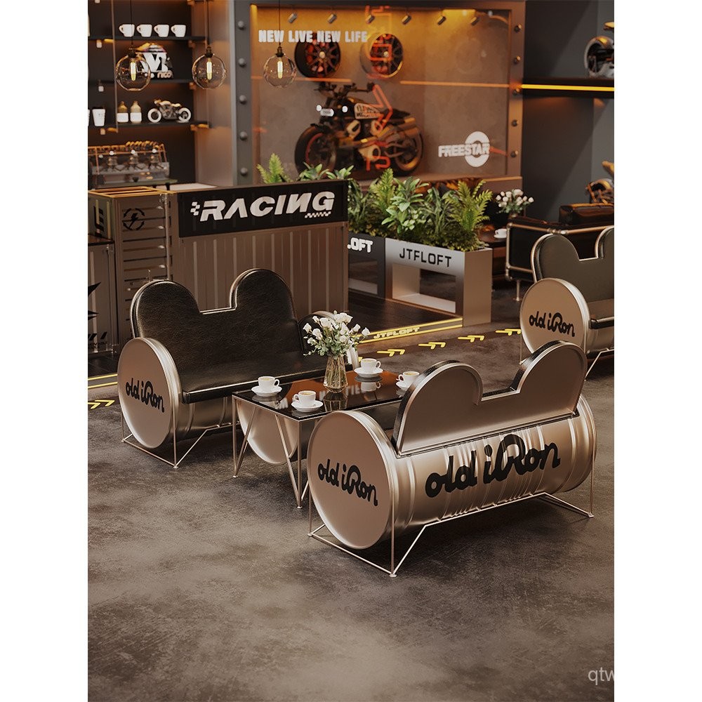 Industrial Style Deck Sofa Cafe Motorcycle Club Bar Bistro Quiet Bar ...
