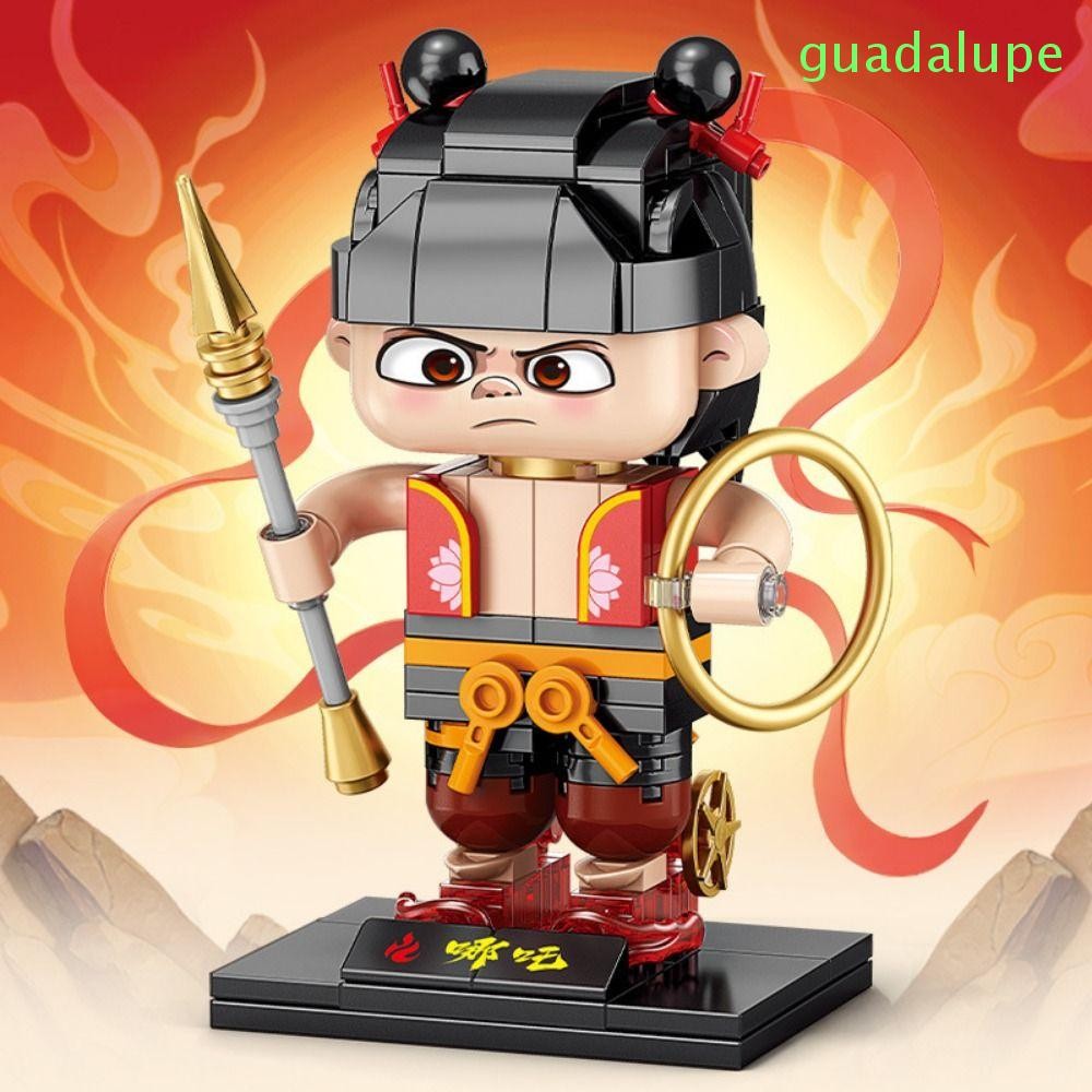 GUADALUPE Nezha Model Building Blocks, Anime Peripheral Nezha Figurine ...