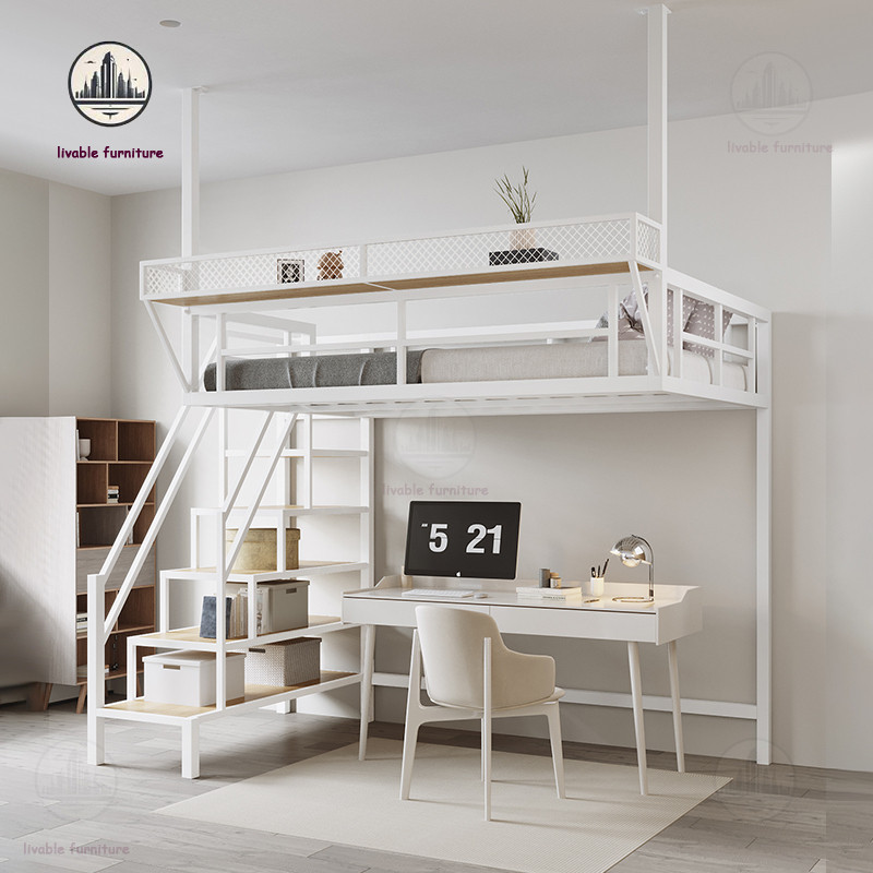 BBH Elevated Bed Provincial Space Household Wrought Iron Second Floor ...
