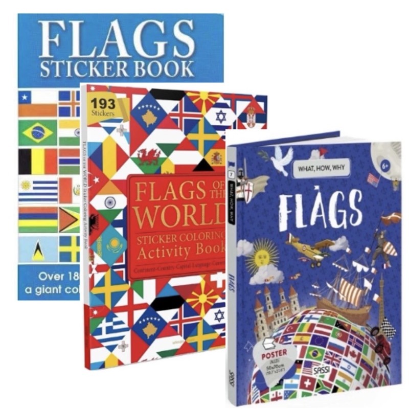 Flags Sticker Book with World Map pull out Poster / What, How, Why ...