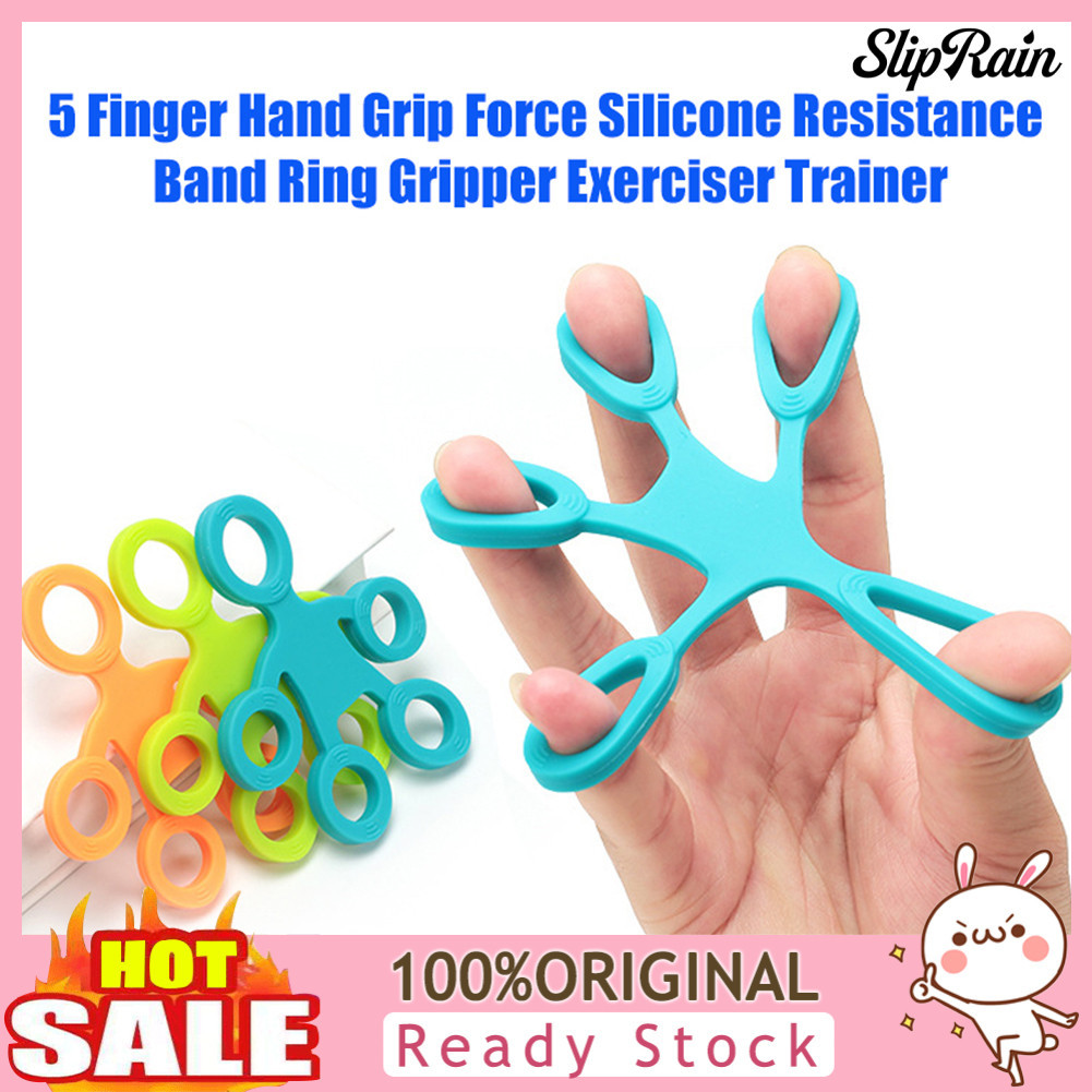 [SALI] 5 Finger Hand Grip Force Silicone Resistance Band Ring Gripper ...