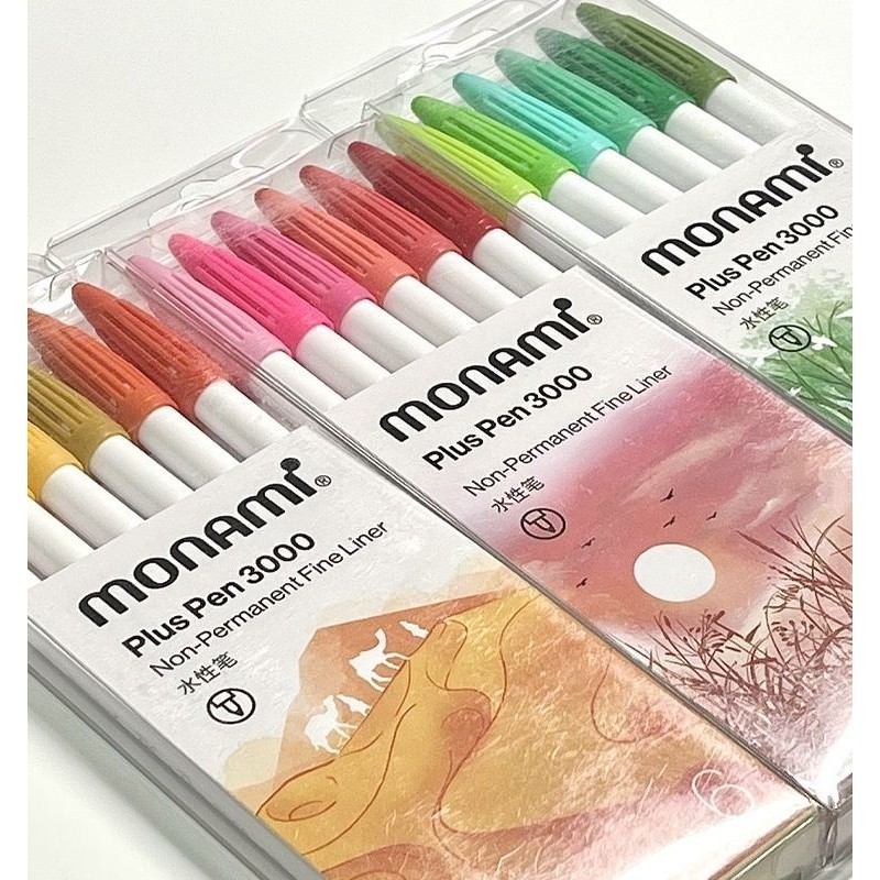Monami 3000 Plus Pen Non-Permanent Fine Liner New Color | Shopee Singapore