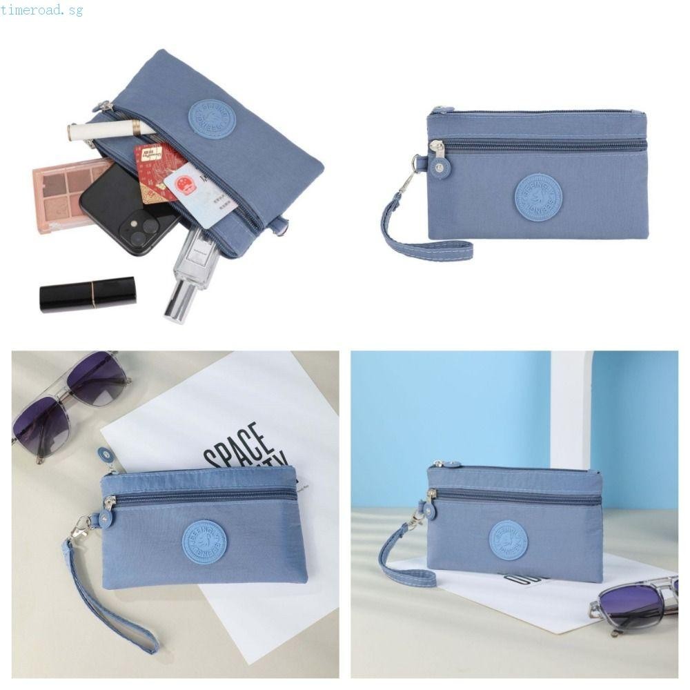 TIMEROAD Zipper Coin Purse, Letter Nylon Double Layer Wallet, Portable ...