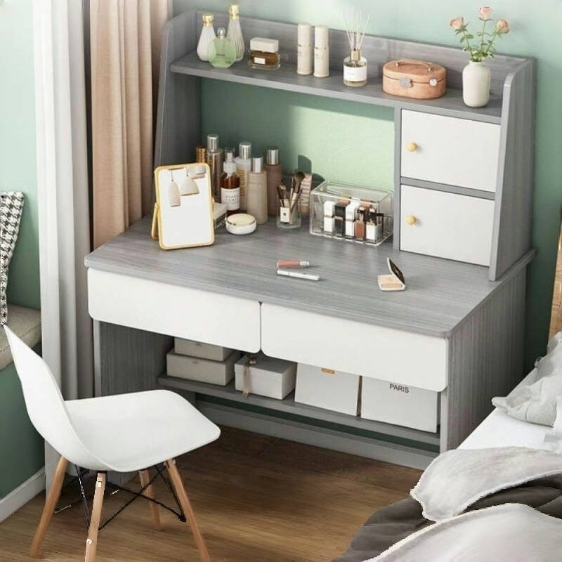 Study Table With Drawers And Bookshelf Laptop Table Home Simple Desk Bookshelf Combination ...