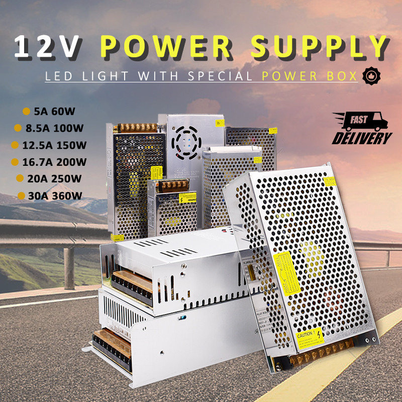 12V LED Power Supply Transformer AC 110V-220V LED Driver Adapter ...