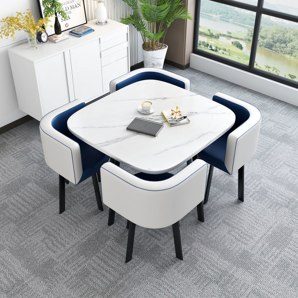 Dining Table Table And Chairs Set Space-Saving Small Square Table Set ...