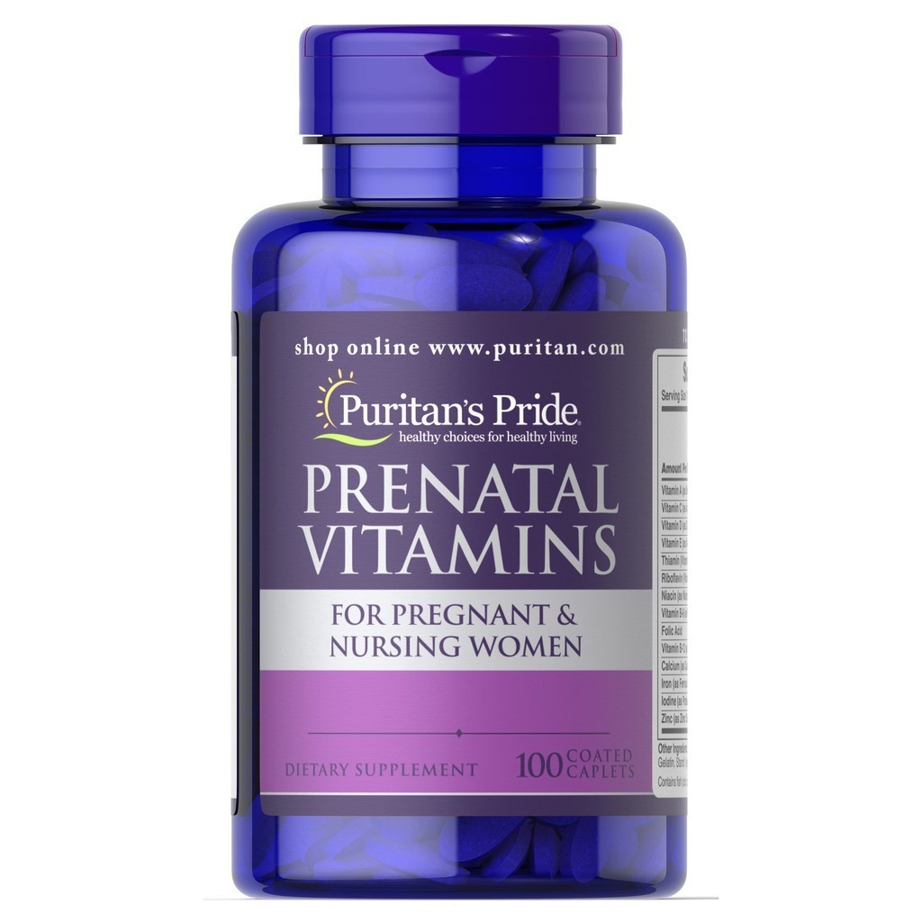 Puritan's Pride Prenatal Vitamins 100 Caplets (Expiry Jun 2026 ...