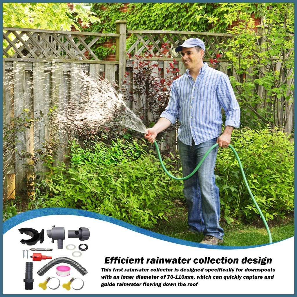 Rain Water Diverter for Downspout 1.64ft/3.28ft Hose Water Collection ...