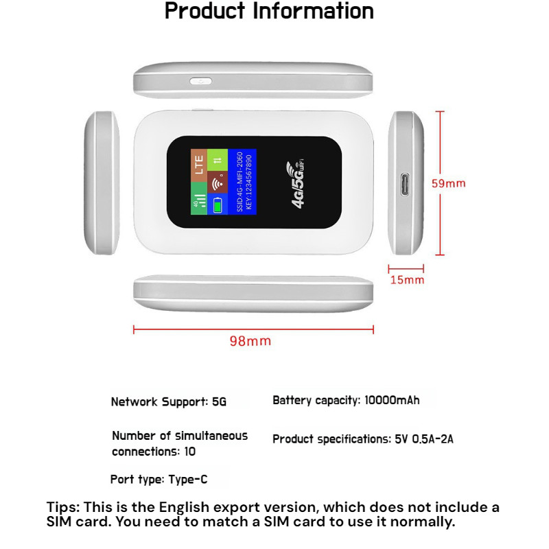 Car 4G Router With Full Netcom Mobile Battery Color Screen 4G Router ...
