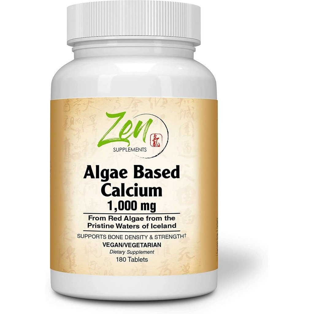 Algae Based Calcium 1,000Mg Icelandic Red Algae 180 Tabs - Plant-Based ...
