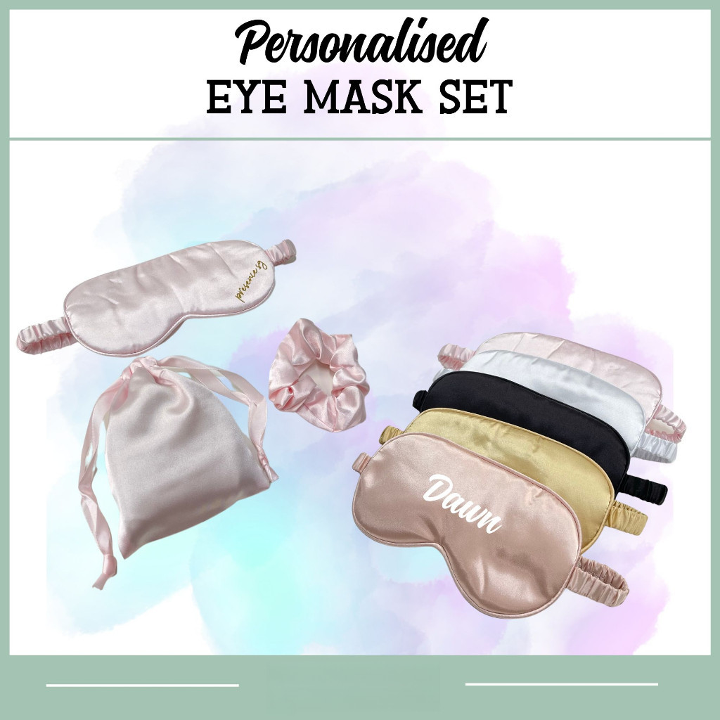 Personalised Eye Mask Set | 3 Piece Eye Mask Set | Bridal Shower Gift ...