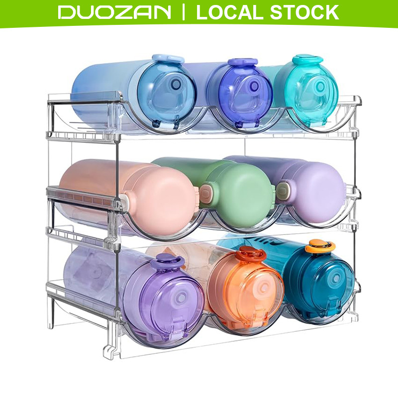 DUOZAN Water Bottle Organiser Stackable Bottle Holder Rack Fridge ...