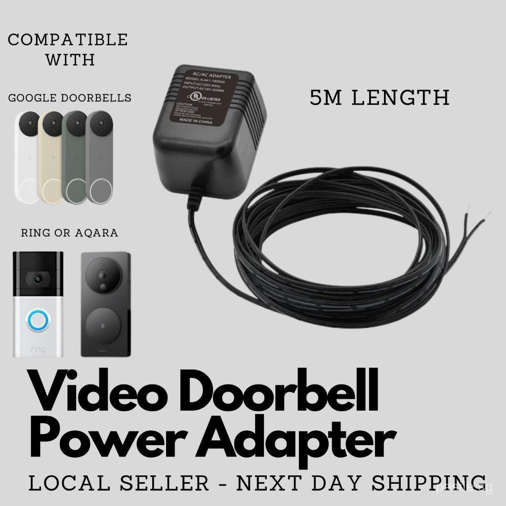 【In stock】18V Power Adapter for Google Nest Video Doorbell, Ring and ...