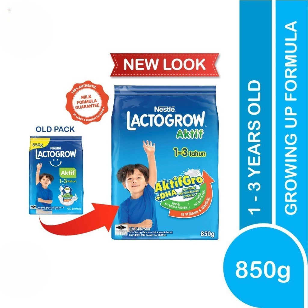 Nestle Lactogrow Aktif 850g - Nutritious Wholesome Formula Milk for 1-3 ...