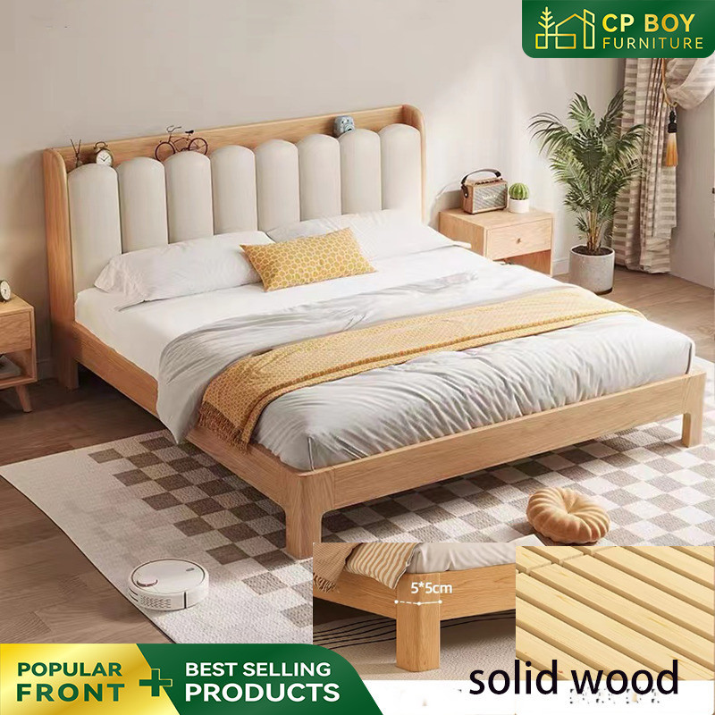 Pansu Bed Single Bed Frame Large Bed Frame Solid Wood Bed Push Out Bed ...