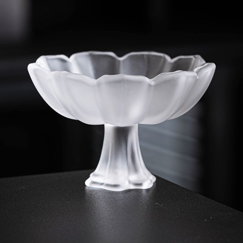 Glass Lotus Teacup Goblet High Leg Tea Cup Fragrance-Smelling Cup Rice ...