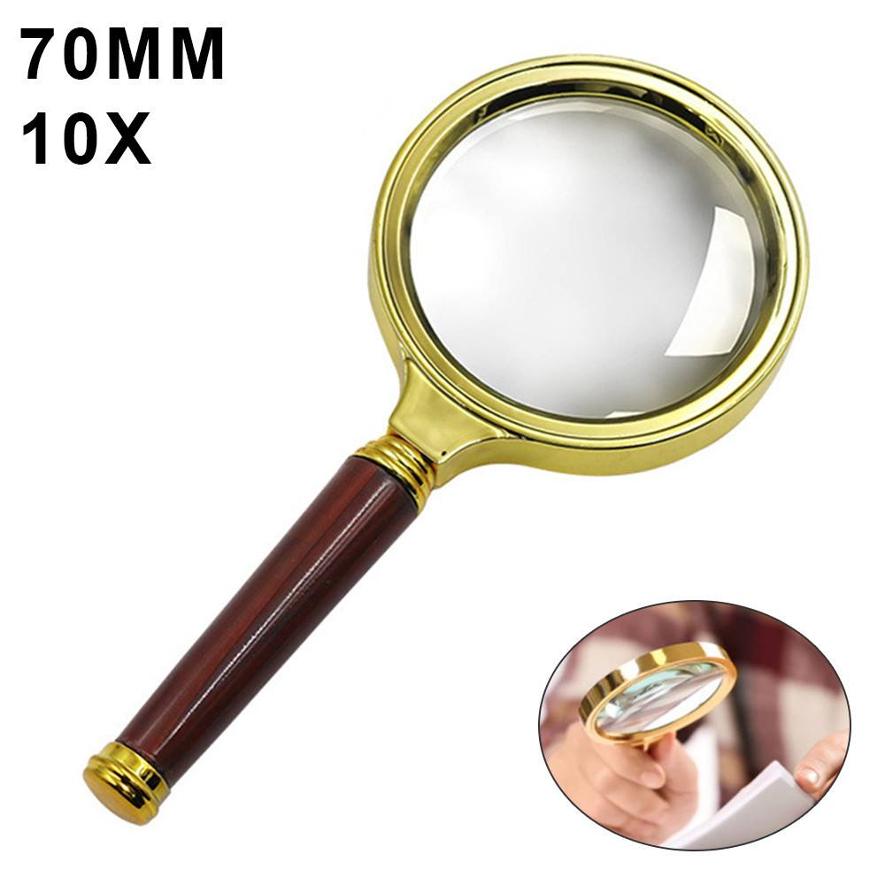10X Magnifier Hand-held Glass Jewelry Jade Identification Magnifying ...