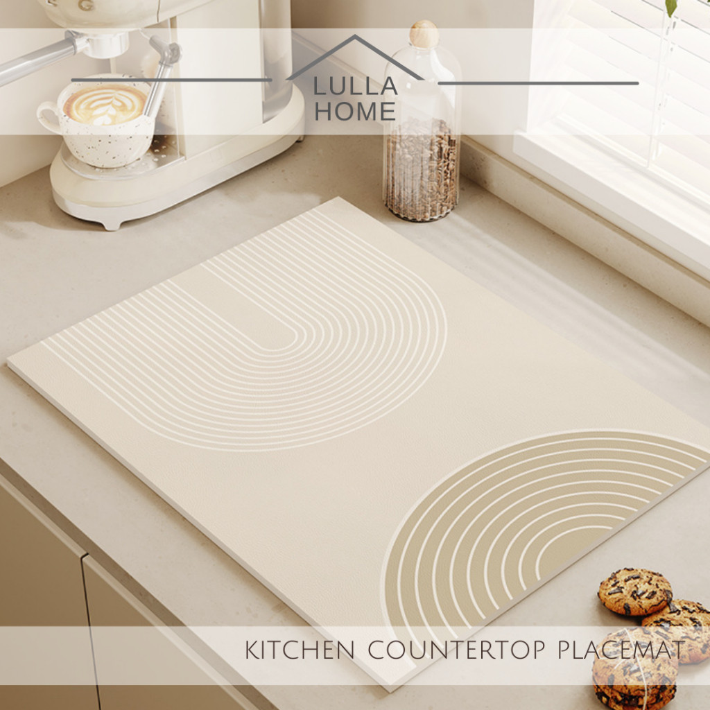 LullaHome Minimalist Creamy Diatomite Water Absorbent Anti Slip Dining ...