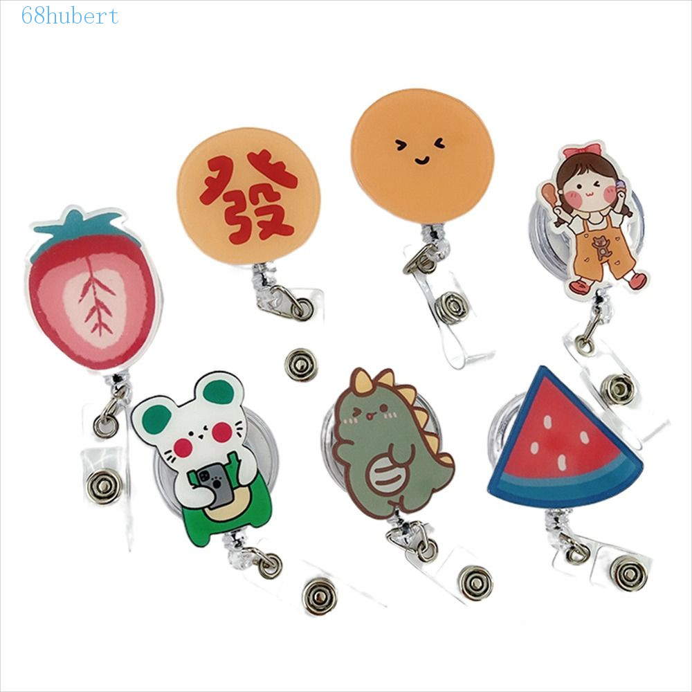 HUBERT Retractable Badge Reel Office Kawaii Cute Work Card Clip Chest ...