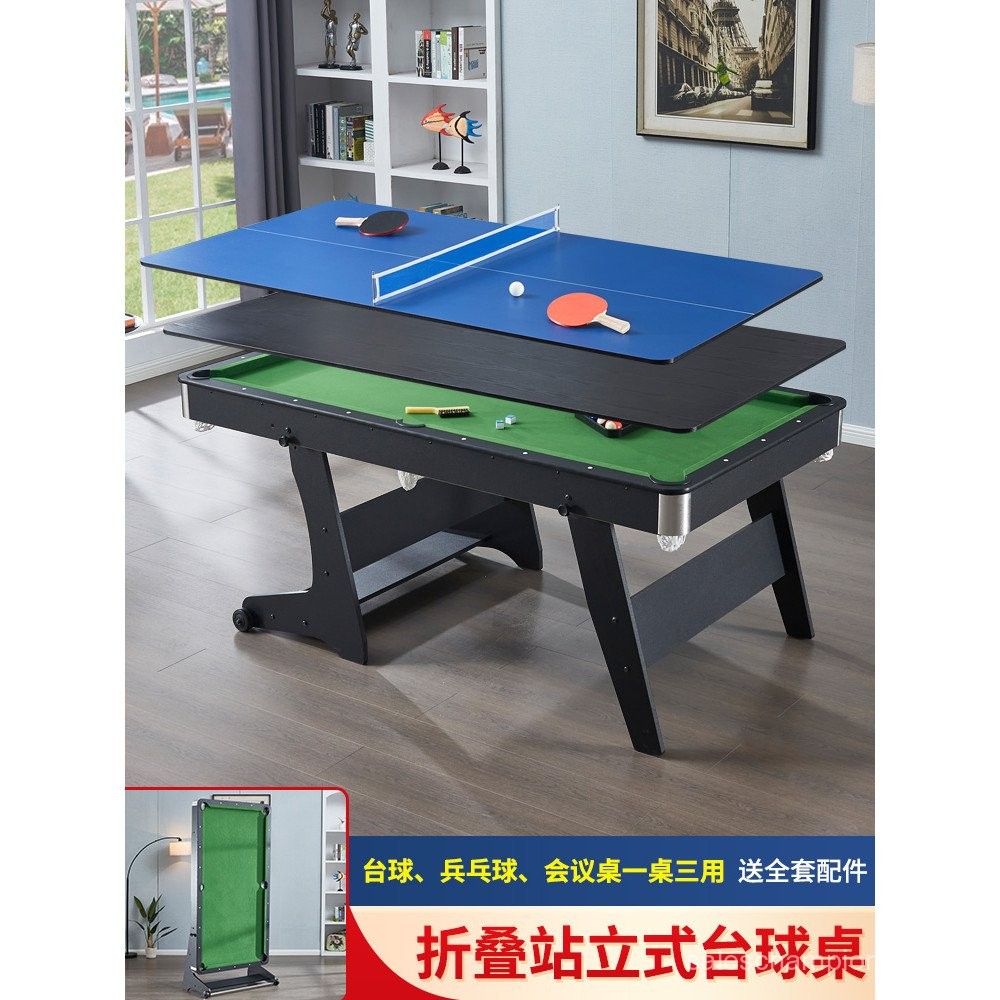 Home Indoor Pool Table with Wheels, Convenient Folding Pool Table ...
