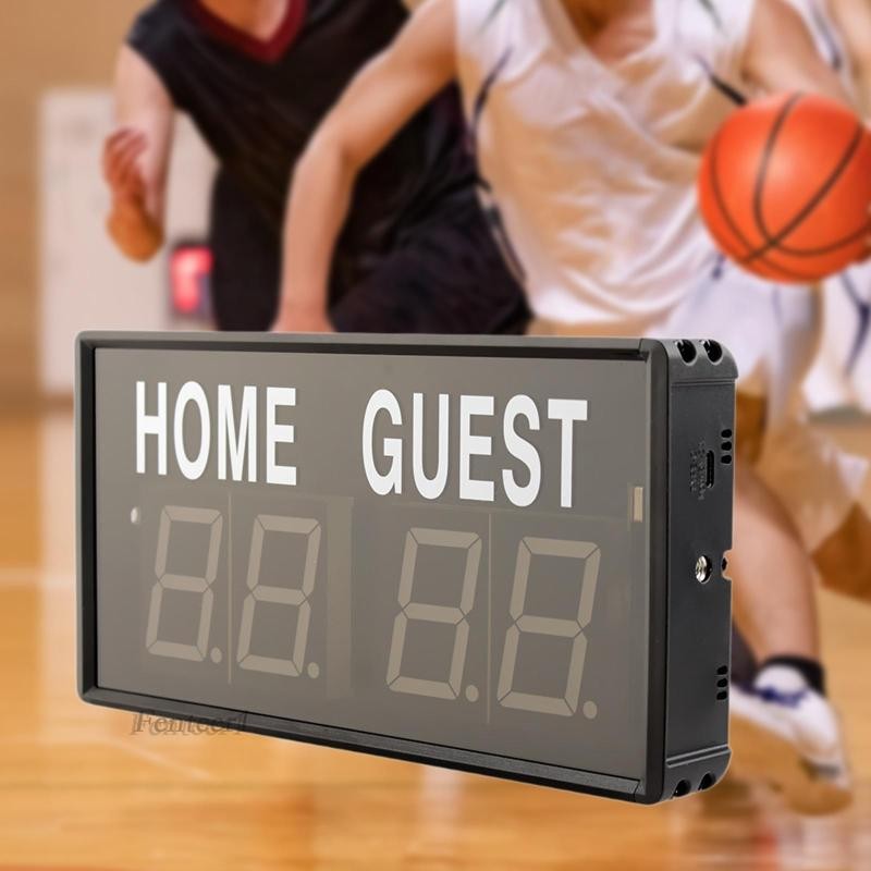 [Fenteer1] 4 Digit LED Display Scoreboard Counting Portable Wall ...